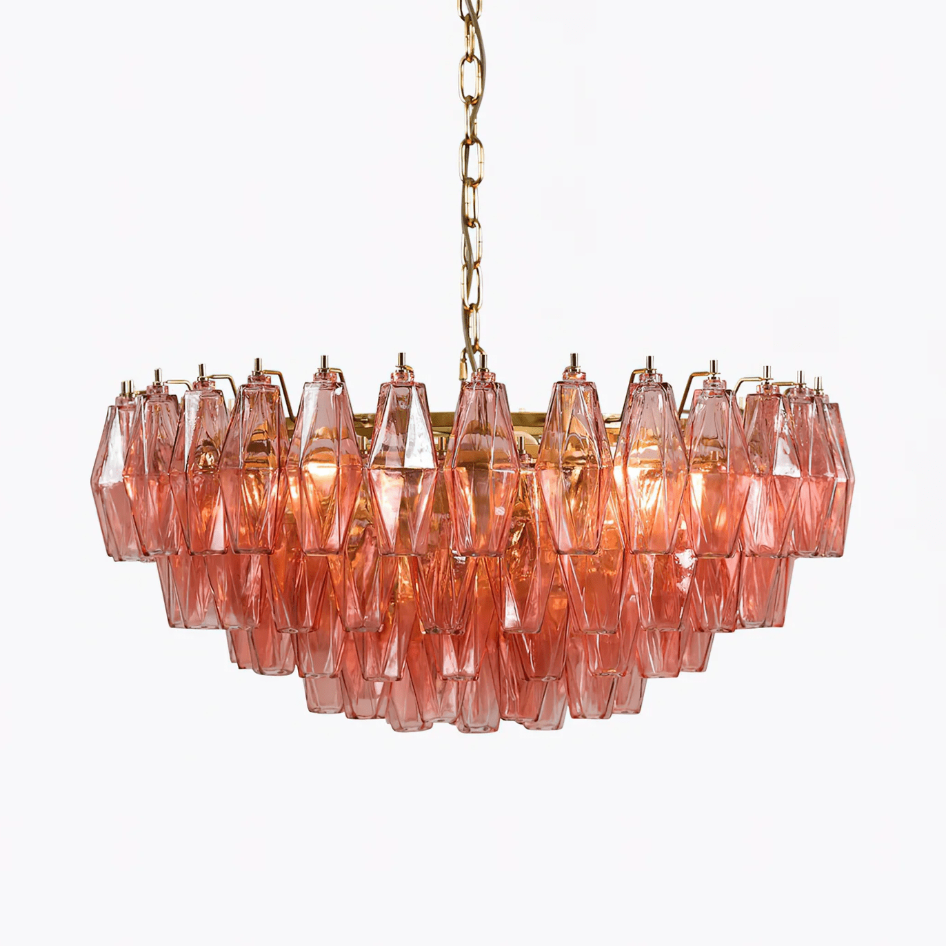 Pink Polygon Drop Chandelier – Keyming